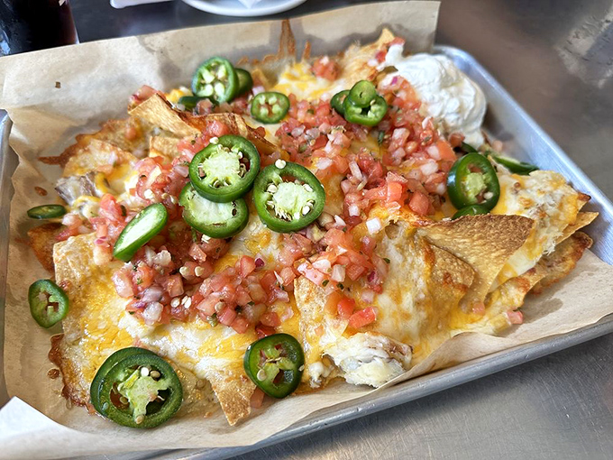 Crab nachos that redefine comfort food, proving Delaware knows how to party with shellfish.