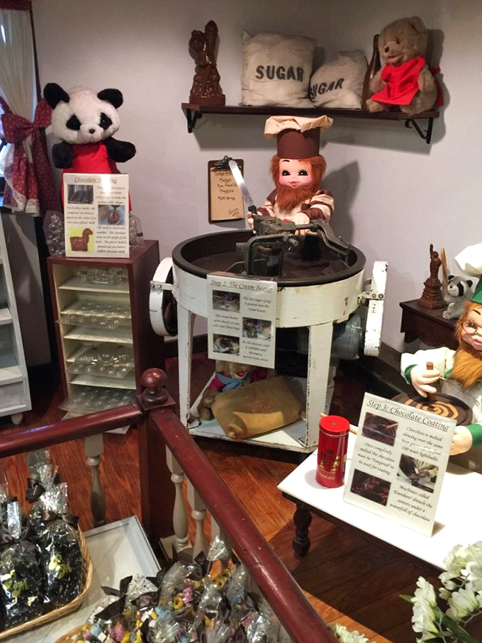 The whimsical candy-making display where childhood imagination meets adult appreciation for craftsmanship.