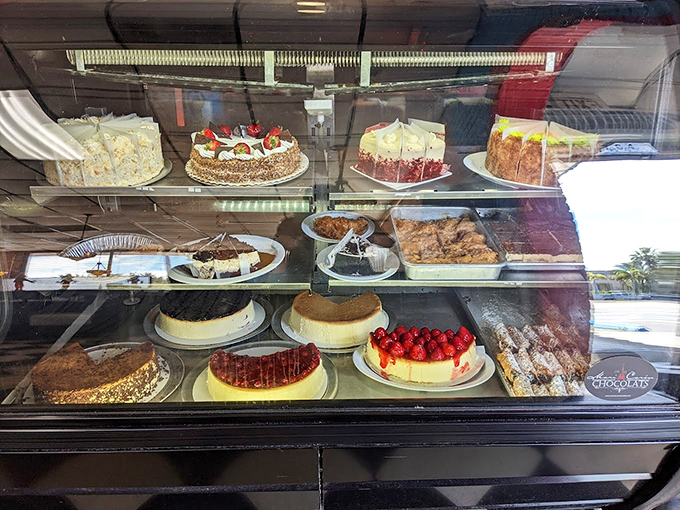 The dessert case&mdash;where willpower goes to die and "I'll just have coffee" turns into "and a slice of that, please."