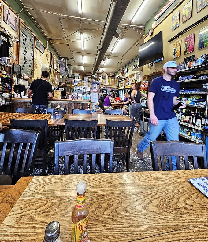 The dining area has all the pretension of your favorite uncle's kitchen, which is to say none at all. Just good food and better conversations.