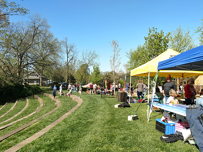 Dogwood Park transforms into an outdoor concert venue where locals gather with lawn chairs and picnic baskets for evenings of music under the stars.