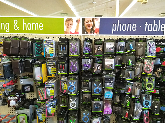 Electronic accessories hanging like technological fruit from a tree of innovation, proving you don't need to mortgage your condo for a phone charger.