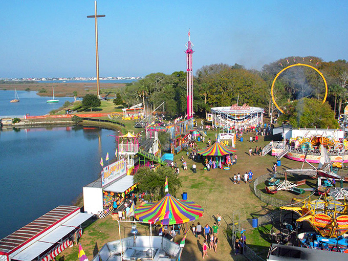 The annual fair transforms St. Augustine's waterfront into a kaleidoscope of lights and laughter—childhood nostalgia with a Spanish colonial backdrop.