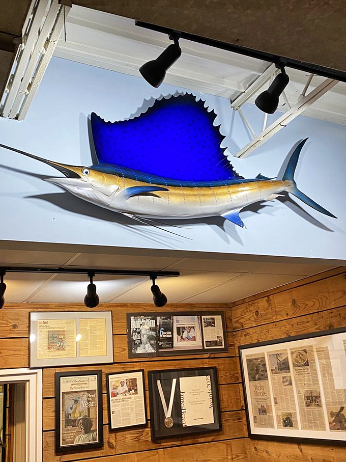 That marlin watching over diners isn't just decoration&mdash;it's a reminder of the ocean-to-table philosophy that makes this place special.