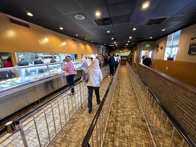 The legendary cafeteria line at Niki's West moves with military precision&mdash;choose quickly or face the consequences of holding up hungry Birminghamians.