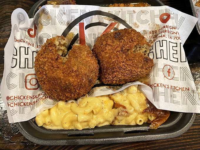 Crispy golden meatloaf balls and creamy macaroni and cheese are waiting for you to enjoy every single delicious, comforting bite.