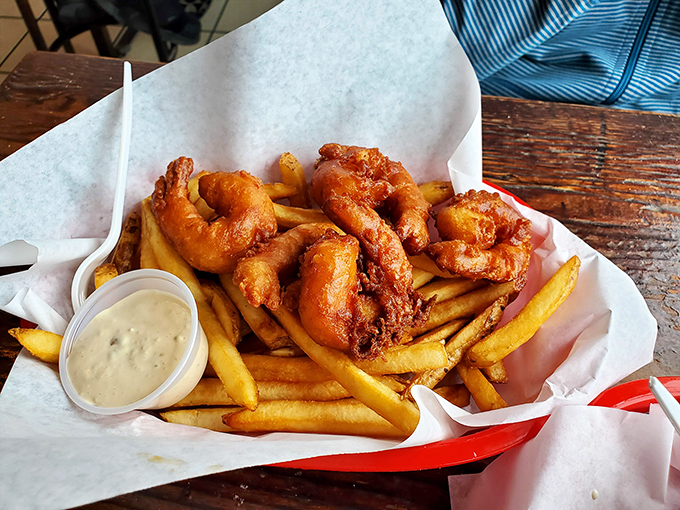These golden-fried shrimp aren't just food; they're little crescent moons of happiness that disappeared from my plate at alarming speed.