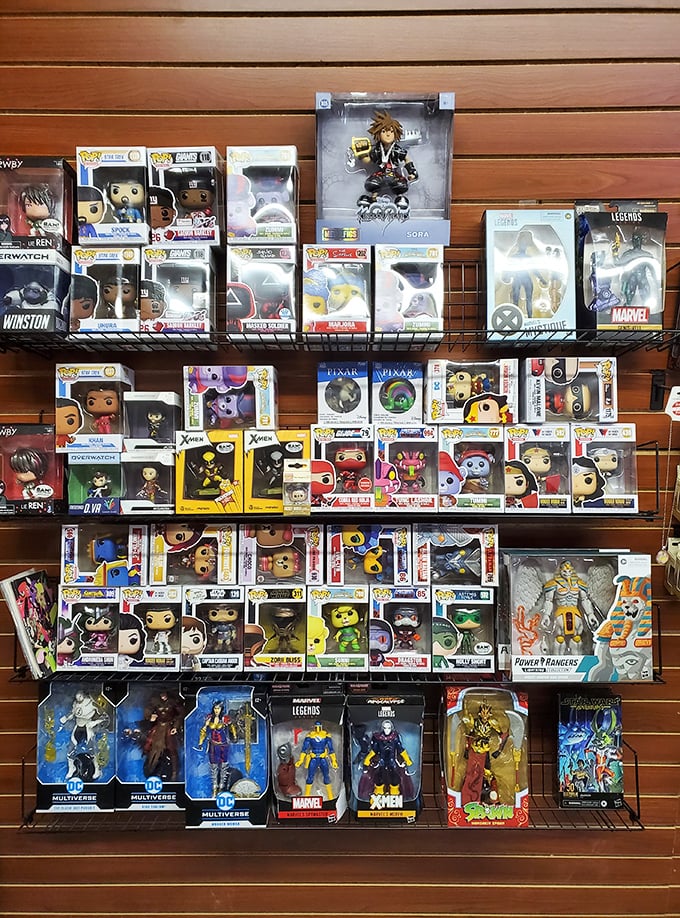 Funko Pop paradise where vinyl figures stand at attention. Your inner child and outer collector battle it out over which character deserves prime shelf space at home.