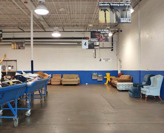 The furniture section offers instant living room transformation possibilities&mdash;that blue wingback could be the statement piece your reading nook has been missing.