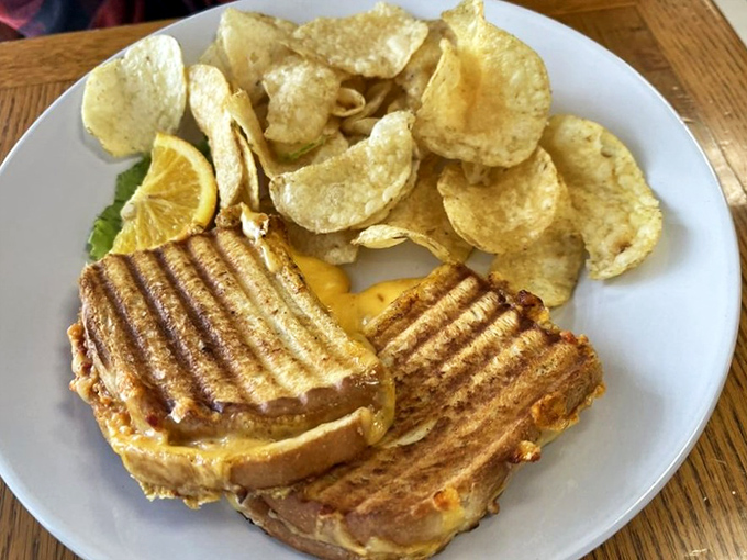 Not your childhood grilled cheese—this is the sophisticated, grown-up version that pairs surprisingly well with a slice of cheesecake.