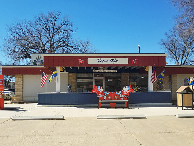 Hemsl&ouml;jd celebrates Swedish craftsmanship with iconic dala horses that have become Lindsborg's unofficial mascots. Resistance to their charm is futile.