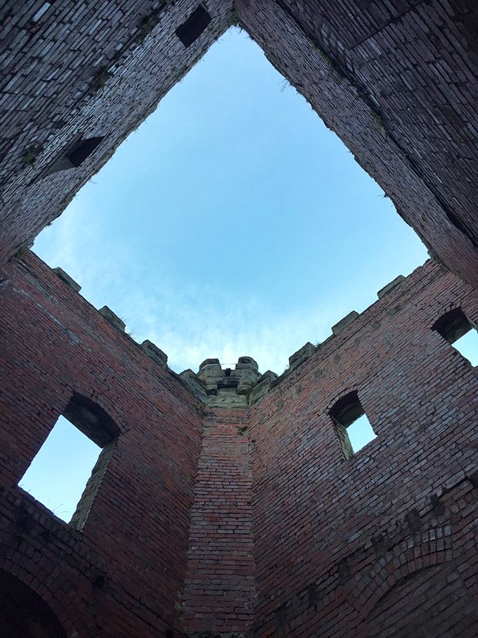 Looking up from inside the tower feels like time travel&mdash;a sky-filled window to the past where imagination fills the empty spaces.