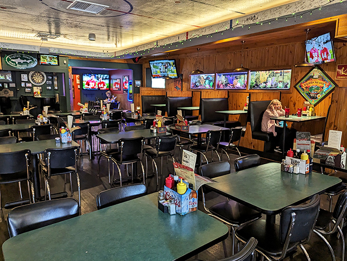 Where sports on TV are just background music to the symphony of sizzling burgers and clinking glasses. Comfort food deserves a comfortable setting.