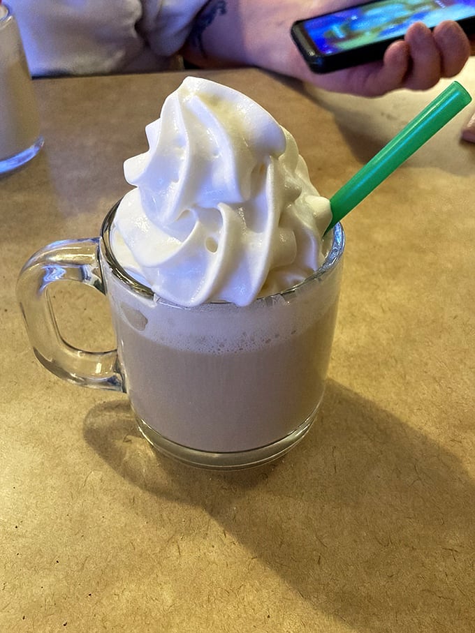Irish coffee topped with a cloud of whipped cream&mdash;dessert masquerading as a morning beverage. No judgment here.