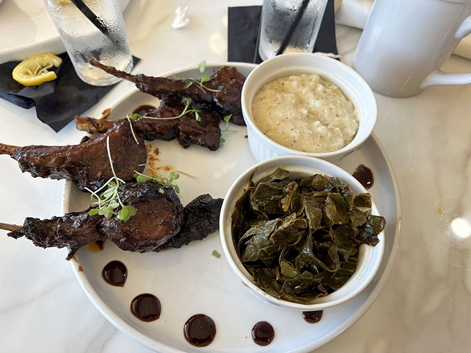 Jerk lamb chops with collard greens redefine breakfast luxury, turning your morning meal into an unforgettable culinary adventure.