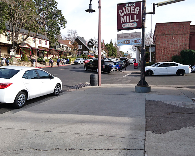 The Julian Cider Mill sign promises "Nuts & Honey" and "Hiker Food" &ndash; two essential food groups for any mountain town adventure.