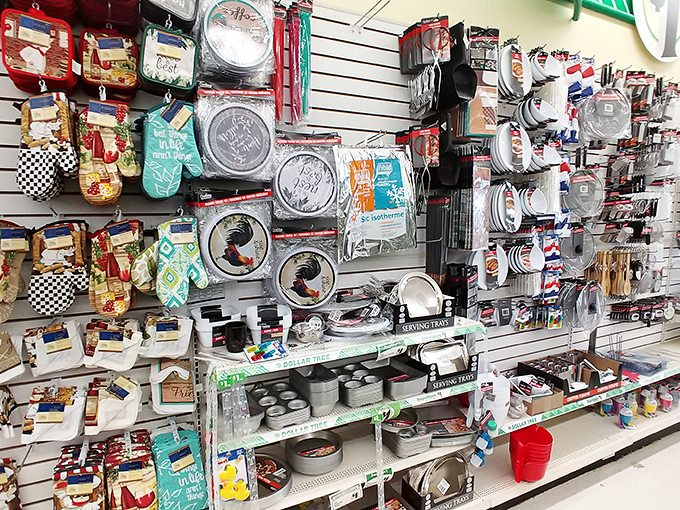 Kitchen essentials displayed with democratic simplicity—because everyone deserves decent serving platters, even those on ramen budgets.