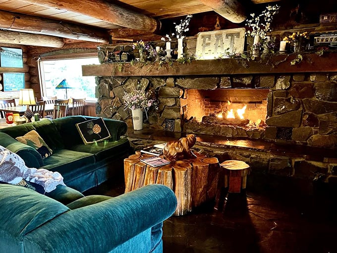 The stone fireplace lounge doesn't just warm the room; it transports you to a time when conversations happened without checking notifications.