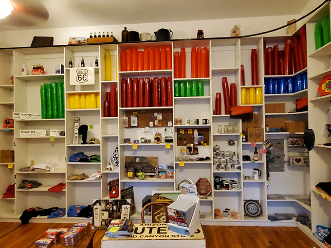 Not just a gift shop&mdash;it's a color-coded museum where Route 66 nostalgia is organized with the precision of a rainbow conspiracy theorist.