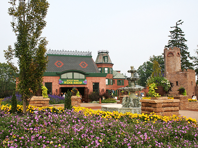Mount Hope's wine shop blooms with floral displays that rival the bouquets in their bottles&mdash;a feast for eyes before the tasting begins.