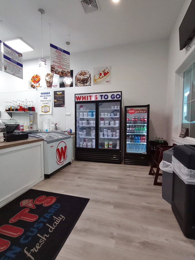 Clean, bright, and ready for custard magic. The "Whit's To Go" freezer is like a treasure chest for those planning ahead.
