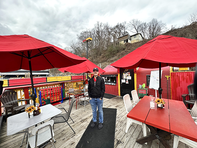 Outdoor dining with a view that reminds you some of the best meals happen in the most unexpected places.