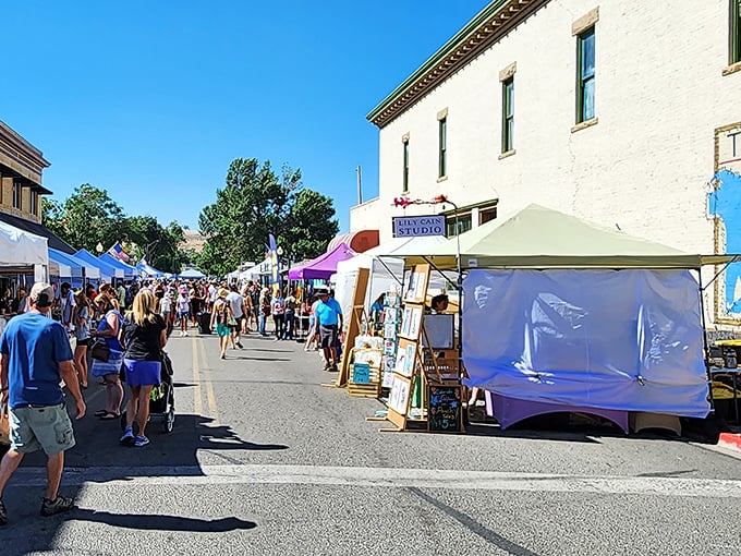 The Palisade Farmers Market transforms Main Street into a bustling celebration of local bounty, where peaches are treated like royalty.