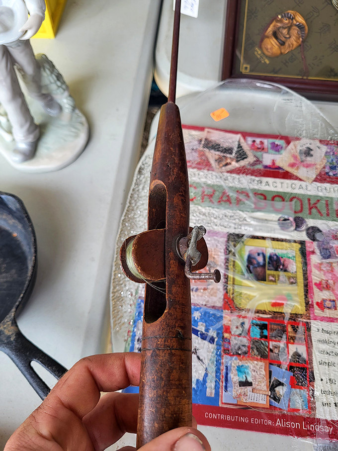 History in hand&mdash;this weathered tool has stories to tell. Someone's great-grandfather may have built a Michigan homestead with this very implement.