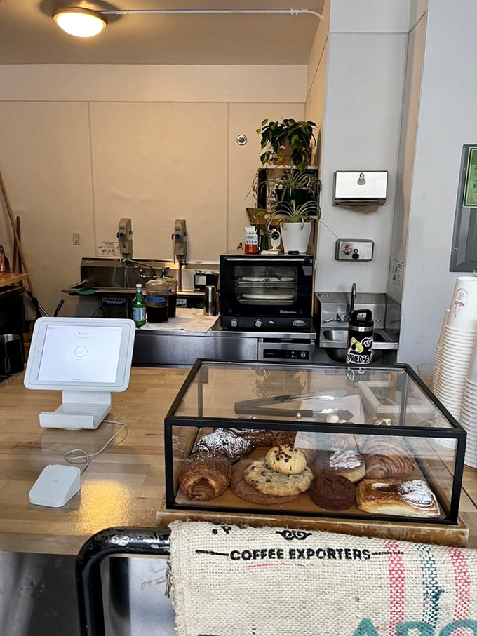 The pastry case&mdash;that glass box of temptation&mdash;showcases croissants and cookies that make nutritional resolutions crumble faster than the pastries themselves.