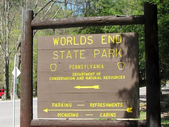 The sign that promises adventure. Like a good restaurant menu, it lists all the experiences you're about to enjoy without spoiling the surprises.