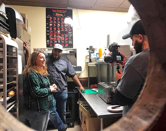 Where the magic happens. The kitchen team's passion for perfect proteins is evident in every plate that leaves this space. 