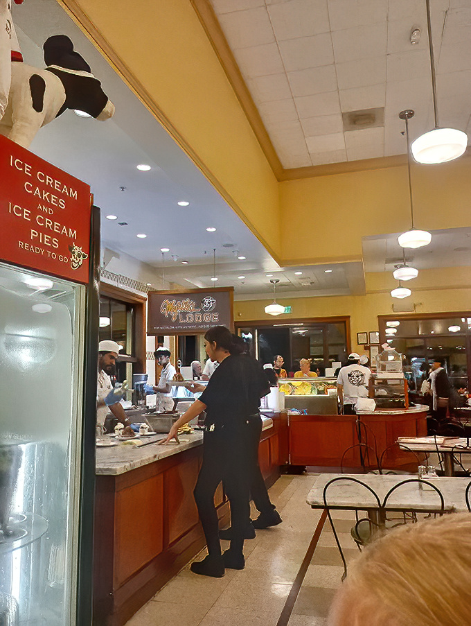 Behind the counter, the real magic happens—where staff orchestrate the symphony of scoops that keeps Oakland coming back.