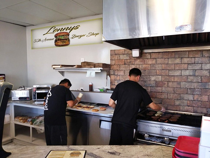 The grill masters at work, transforming simple ingredients into extraordinary meals. No fancy chef coats needed when you've got skills like these.