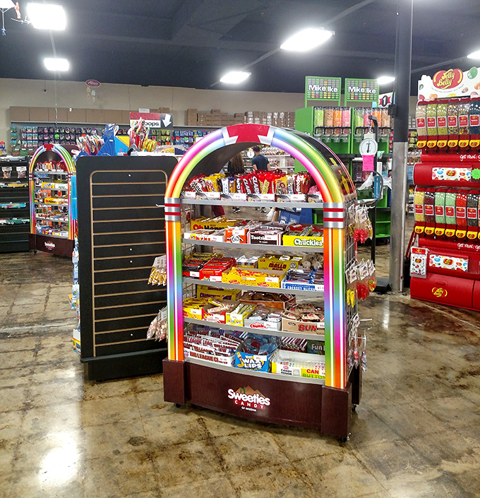 The rainbow-arched display&mdash;nature's promise that after every diet, there shall come candy.
