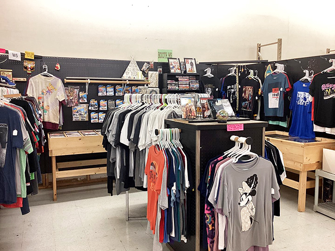 The t-shirt section: where graphic tees from concerts you wish you'd attended wait for their second chance at coolness.