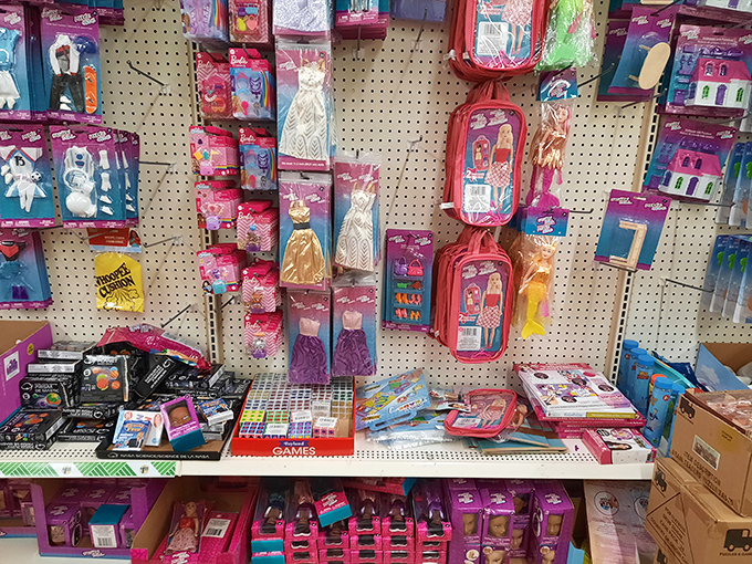 Doll clothes and games galore! Childhood dreams packaged in pink plastic, proving imagination doesn't need to come with premium pricing. 
