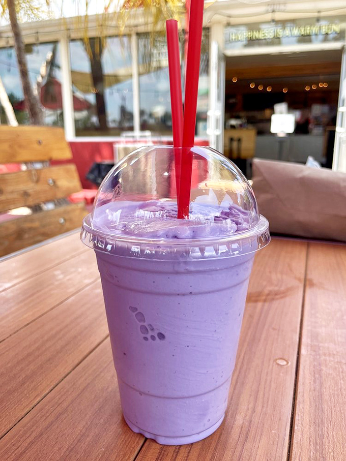 The ube milkshake's vibrant purple hue isn't just Instagram-worthy—it's a creamy, sweet adventure your taste buds never saw coming.