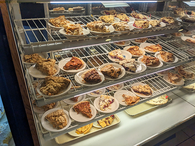 The pie case&mdash;where dreams are displayed on shelves and willpower goes to die a delicious, flaky death.