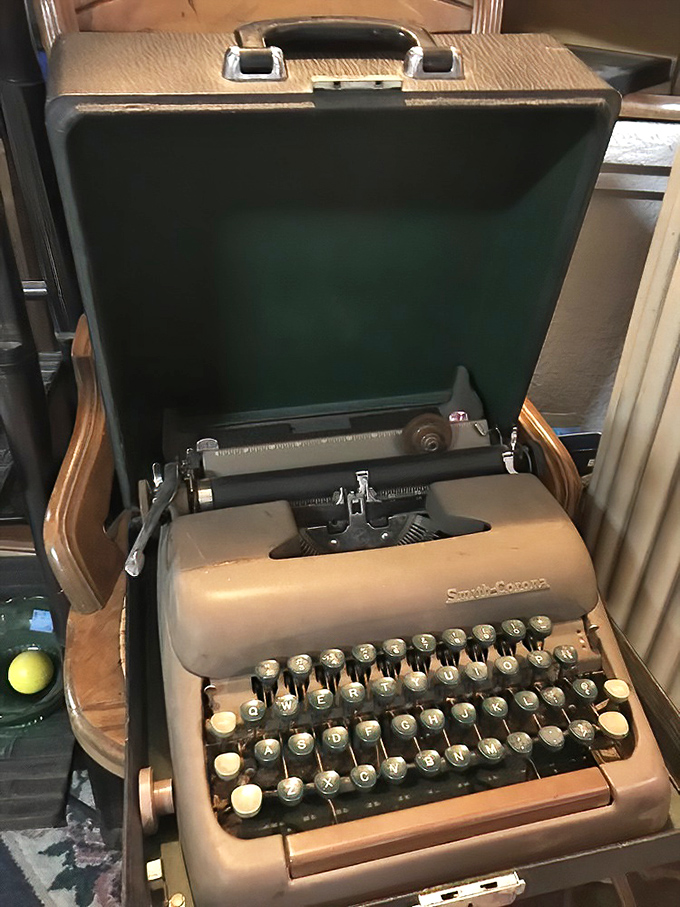 Before laptops, texts, and emails, there was this beauty. This Smith-Corona typewriter awaits its second act as a novelist's muse or hipster d&eacute;cor. 
