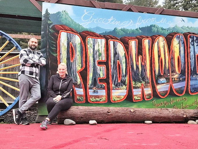 Welcome signs here don't need to oversell - the trees do all the talking for them.