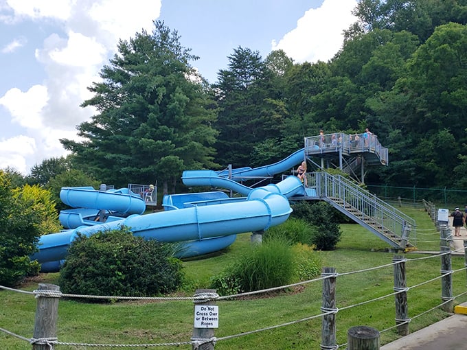 Water slides in the countryside&mdash;proof that even the most historic towns know how to make a splash. 