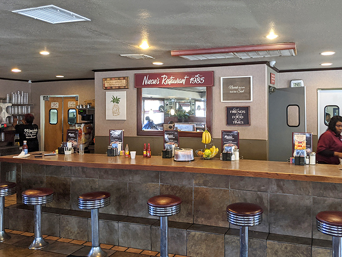 Counter seating: where solo diners become temporary neighbors and the short-order symphony plays out before your eyes.