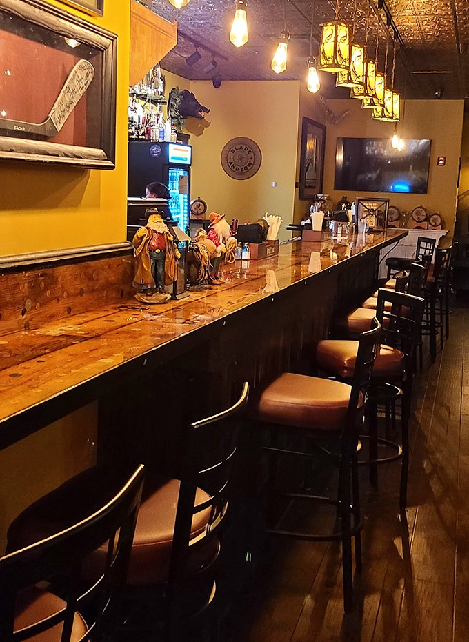 The bar isn't just stocked—it's curated. Warm wood, ambient lighting, and every spirit needed to elevate your evening awaits.