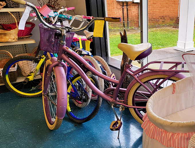 Bicycles in waiting&mdash;that pink cruiser isn't just transportation, it's freedom on two wheels. Beach rides and boardwalk adventures included at no extra charge.