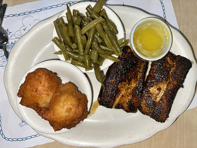Blackened fish with butter sauce&mdash;proof that sometimes the simple things in life are actually the most sophisticated.