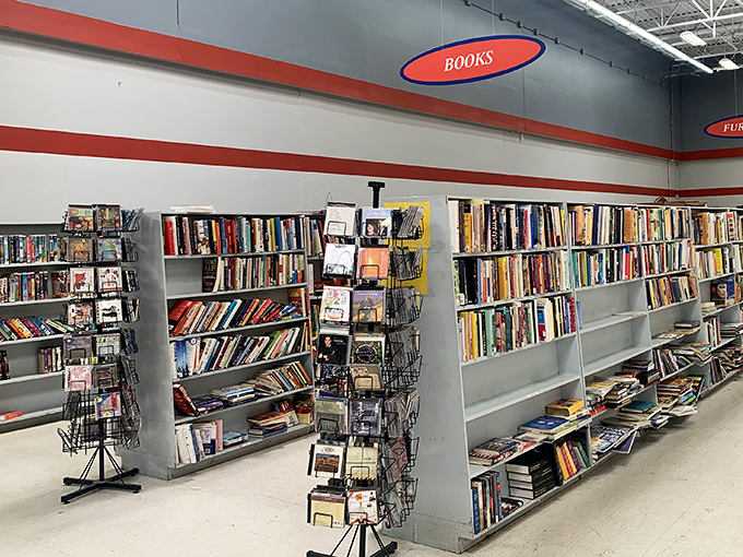 The book section: where literary adventures cost less than a cup of coffee. Bestsellers mingle with obscure gems in this paper paradise.