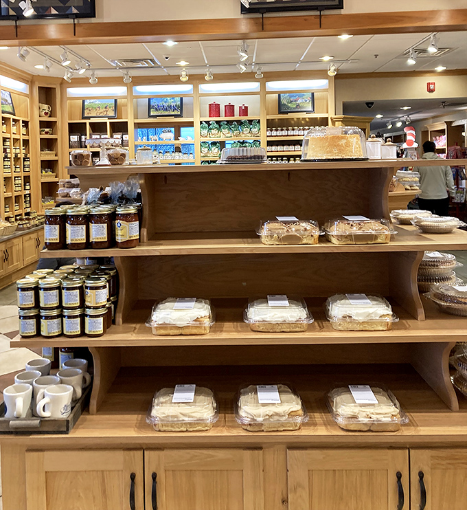 Amish Country's edible souvenirs await—jams, breads, and treats arranged with care. Your pantry is about to get a serious upgrade.