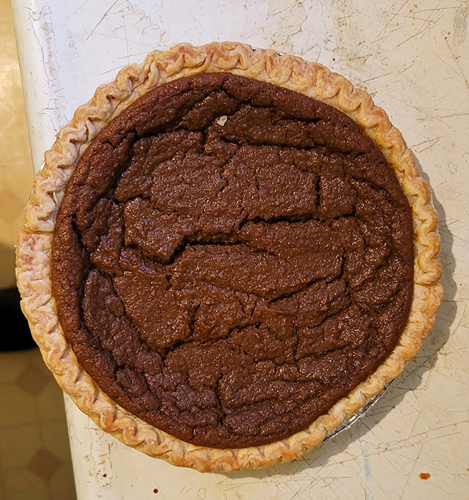 This chocolate chess pie isn't playing games &ndash; unless the game is "How fast can you reach dessert nirvana?" Spoiler alert: very fast.