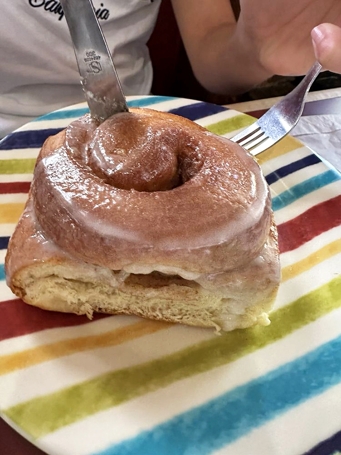 This cinnamon roll isn't just dessert masquerading as breakfast&mdash;it's a warm, gooey celebration that makes Monday mornings bearable again.