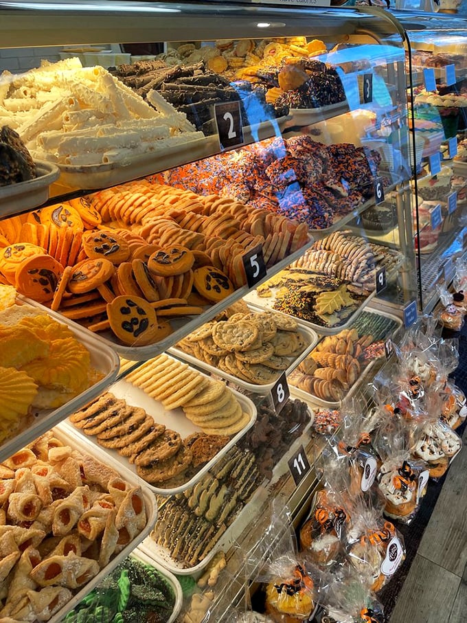 Cookie paradise exists, and it's organized by numbered trays. Each variety patiently waits its turn to change your life. 